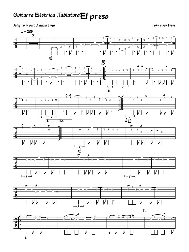 El Preso-Guitarra Eléctrica (Tablatura) | PDF