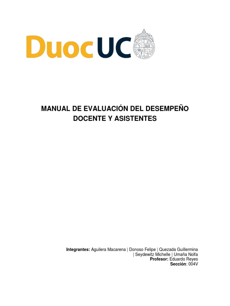 Manual de Evaluación Del Desempeño. | PDF | Evaluación | Método de enseñanza