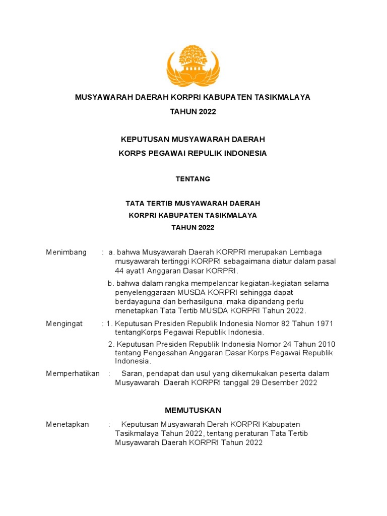 Tata Tertib Musda | PDF