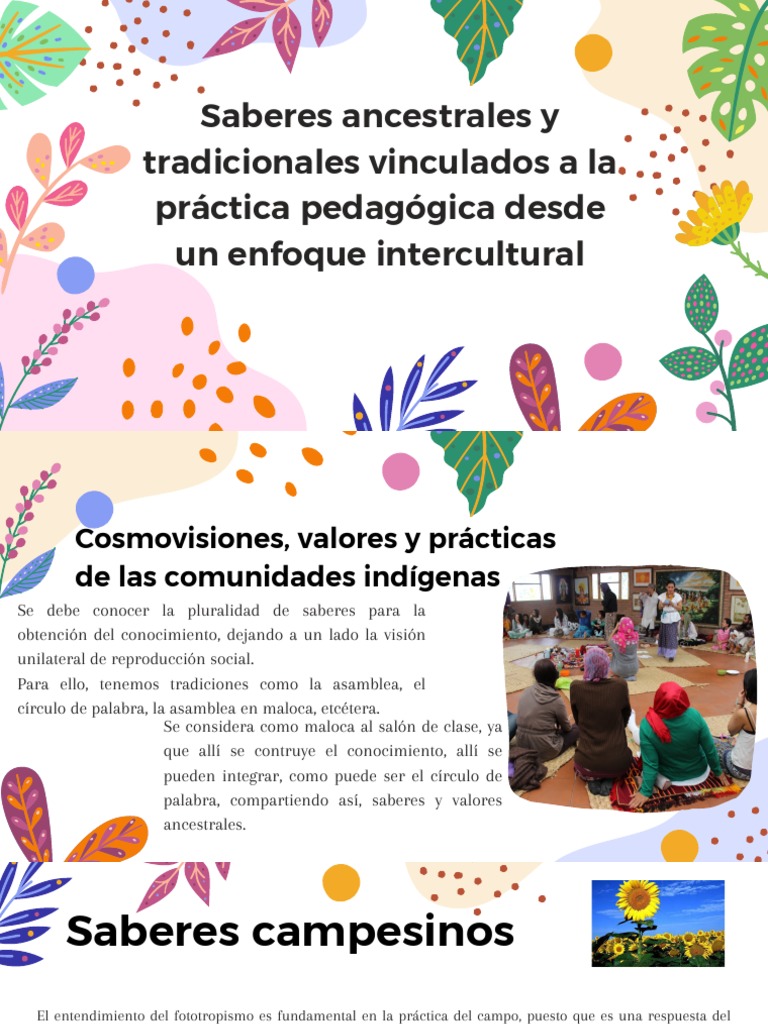 GRUPO 2 Saberes Ancestrales y Tradicionales Vinculados A La Práctica Pedagógica Desde Un Enfoque ...