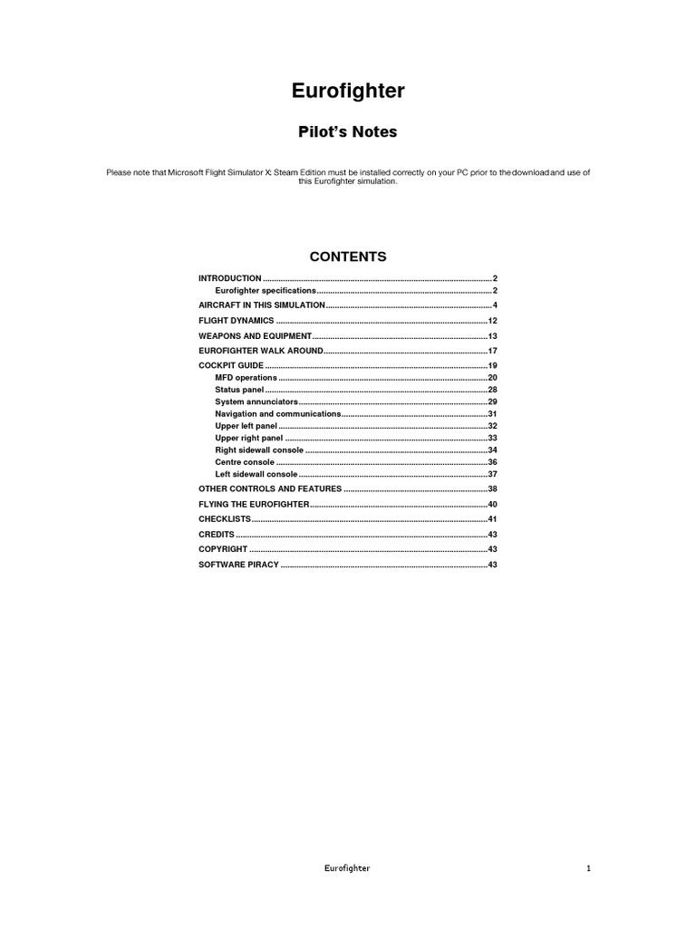 Eurofighter Manual | PDF | Aircraft | Flight