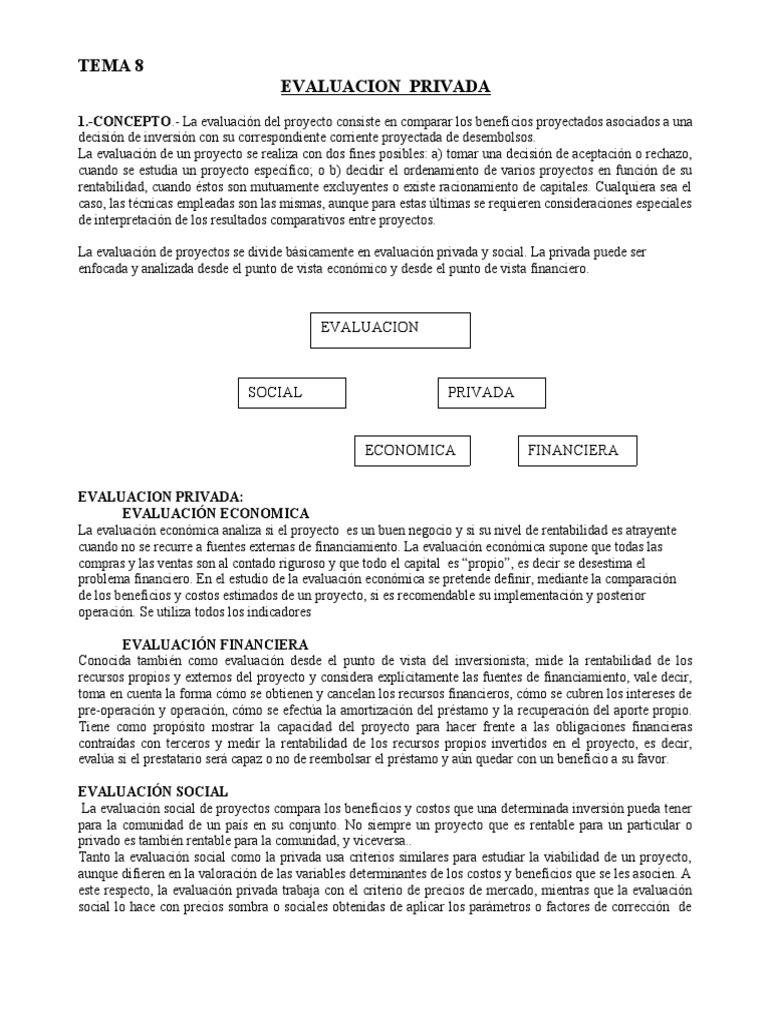 Tema 8 Eval Proyectos | Descargar gratis PDF | Inflación | Tasa interna de retorno