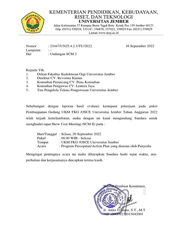 Surat Undangan SCM | PDF