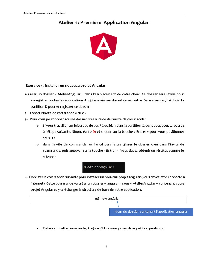 TP1 - Premier Projet Angular | PDF | Programmation web | Programmation informatique