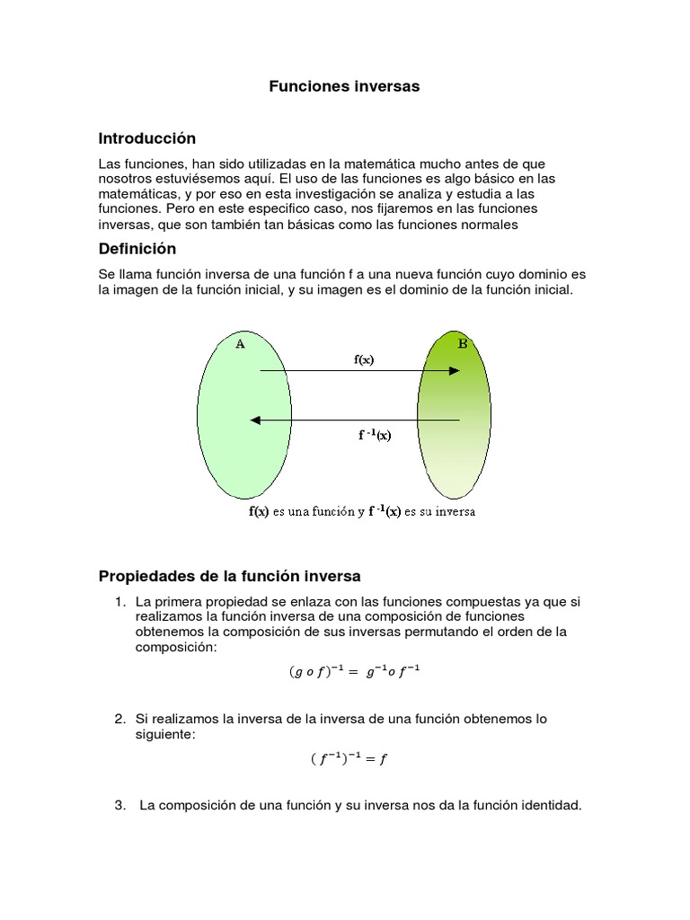 Funciones Inversas | PDF | Función (Matemáticas) | Logaritmo