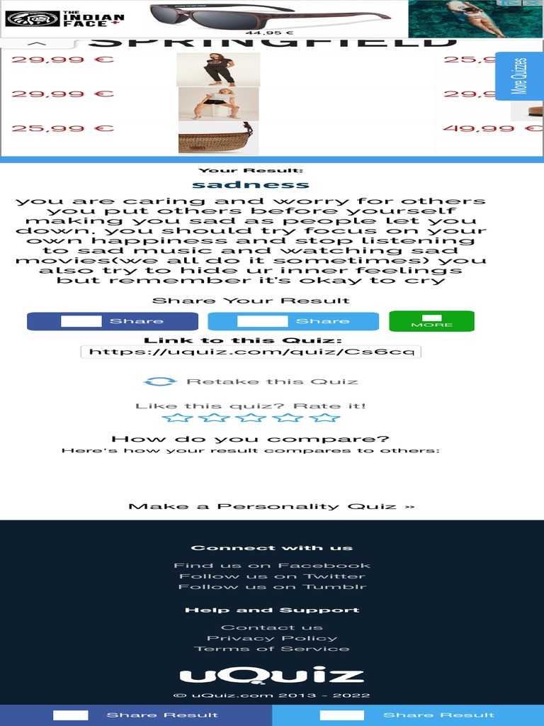 Results For Quiz What Human Emotion Are You | PDF | Self-Improvement