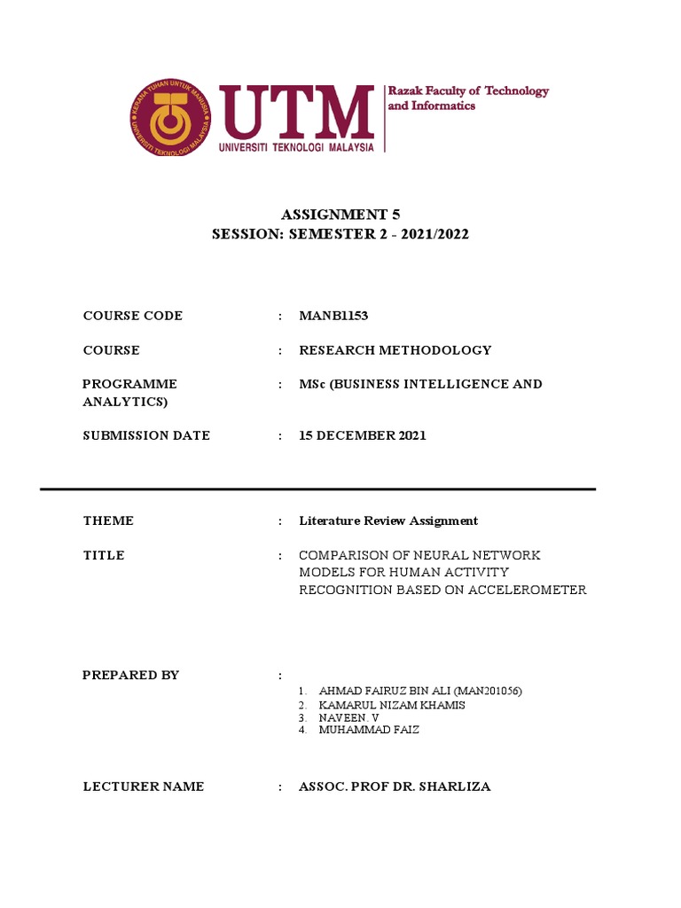 Comparison Of Neural Network Models For Human Activity Recognition Based On Accelerometer