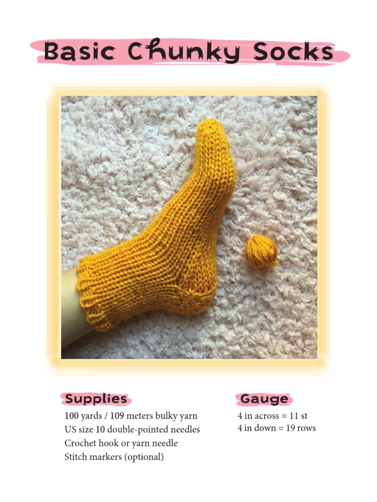 Basic Chunky Socks Pattern 2020 | PDF