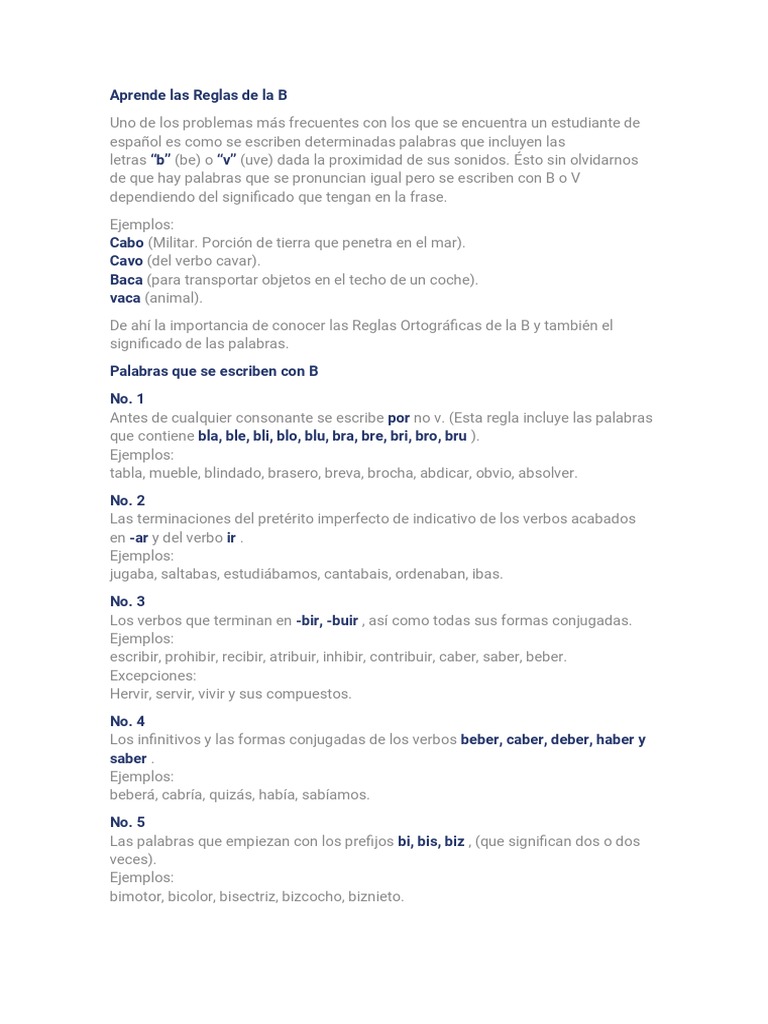 Reglas de B | PDF