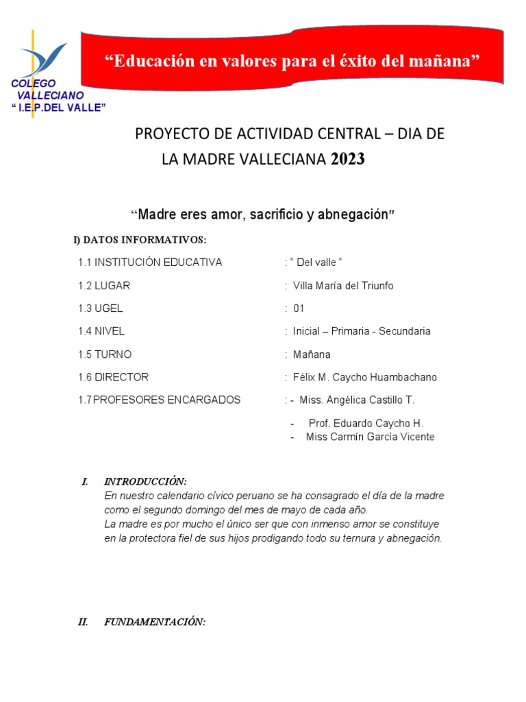 Celebración del Día de la Madre 2023 | PDF | Amor