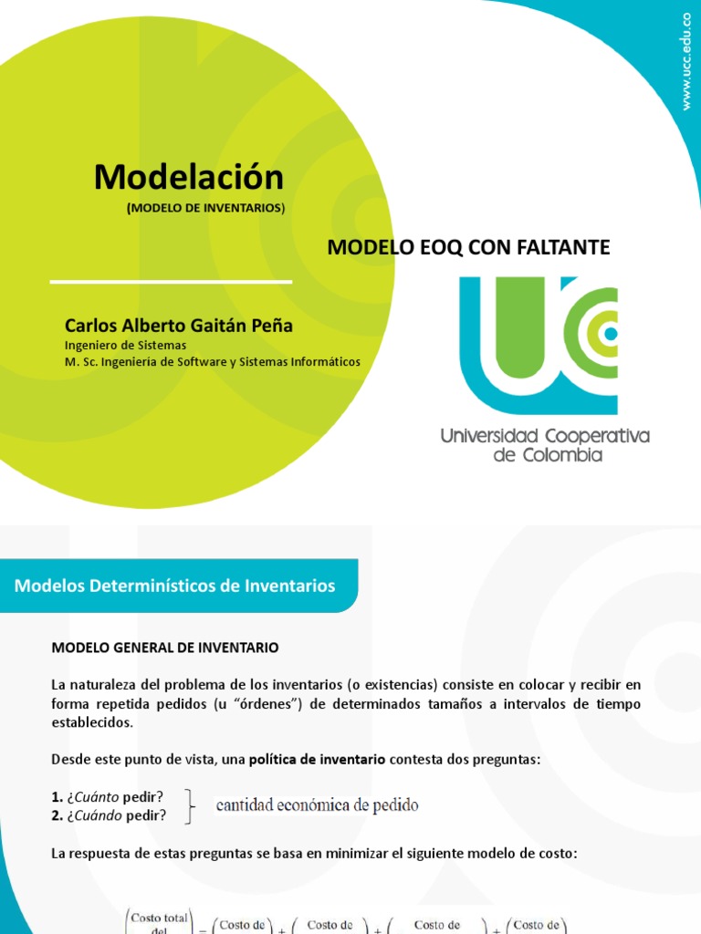 Modelacion Modelo de Inventarios Modelo | PDF | Inventario | Logística