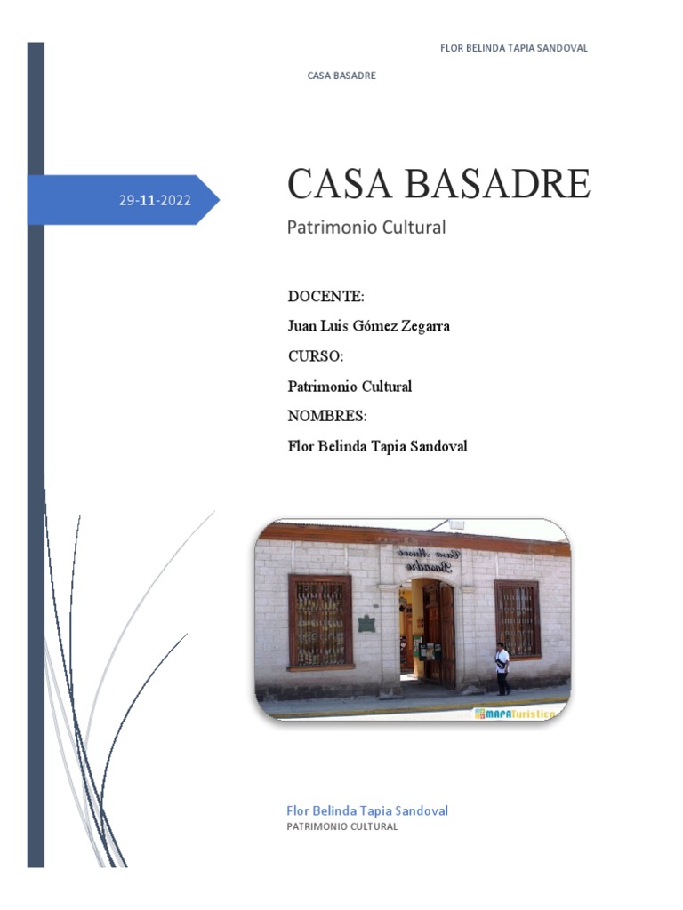 Casa Museo Basadre: Patrimonio Cultural | PDF | Museología