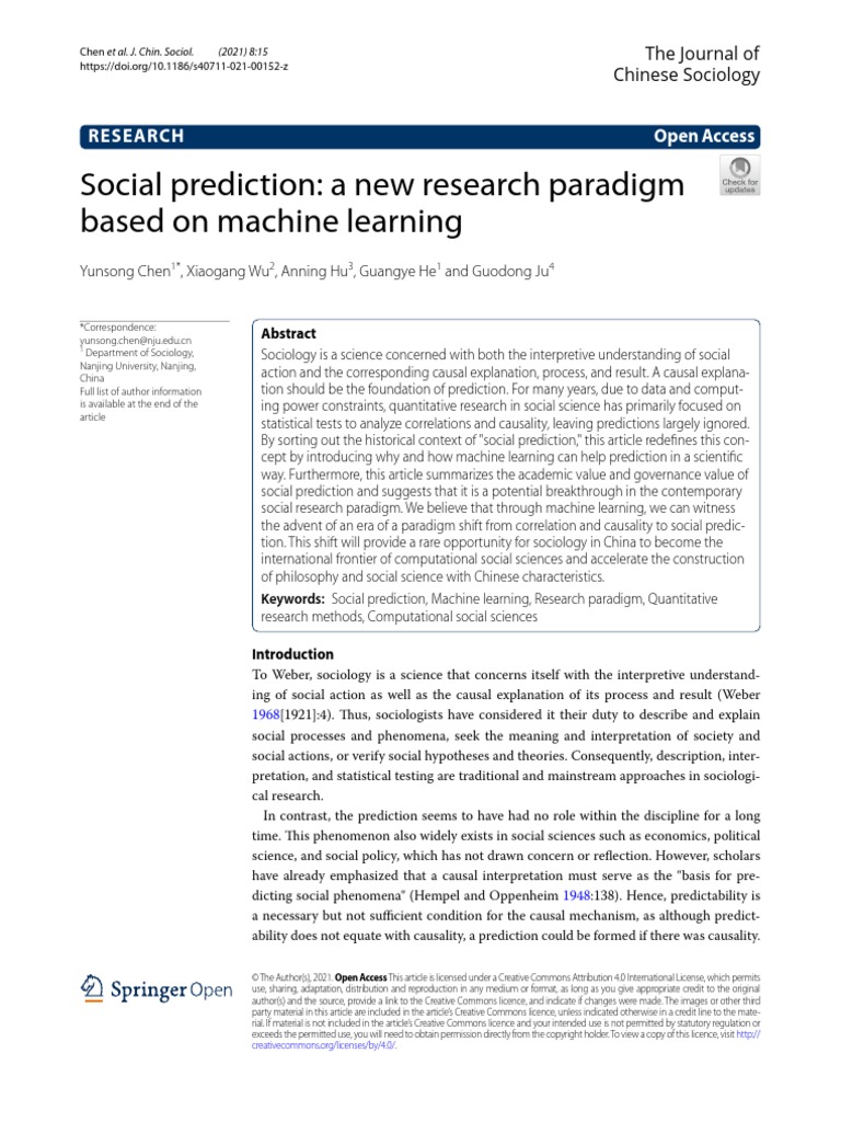 Social Prediction: A New Research Paradigm Based On Machine Learning | PDF | Errors And ...