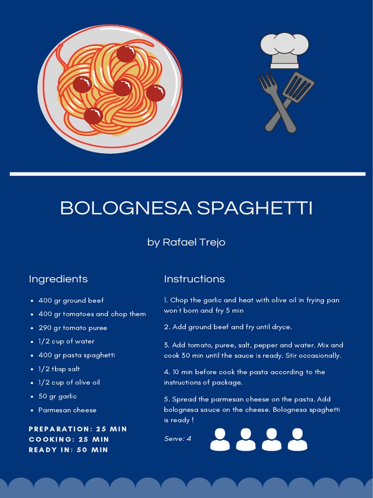 Bolognesa Spaghetti Recipe | PDF