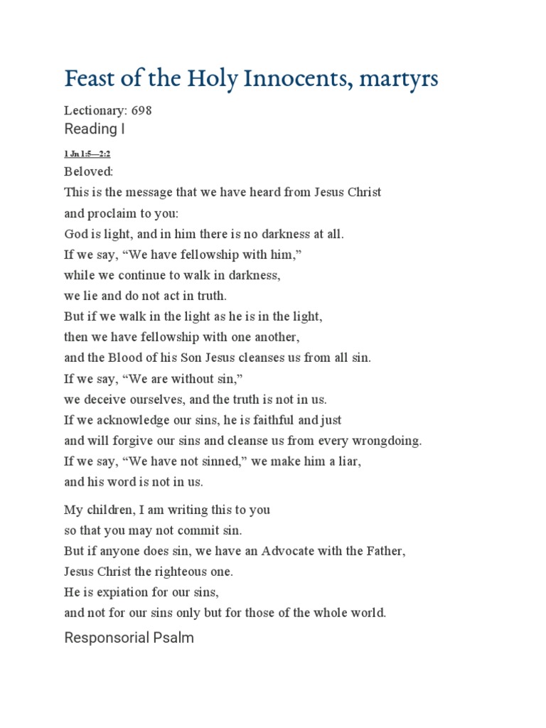 Feast of The Holy Innocents | PDF | Sin | Theology