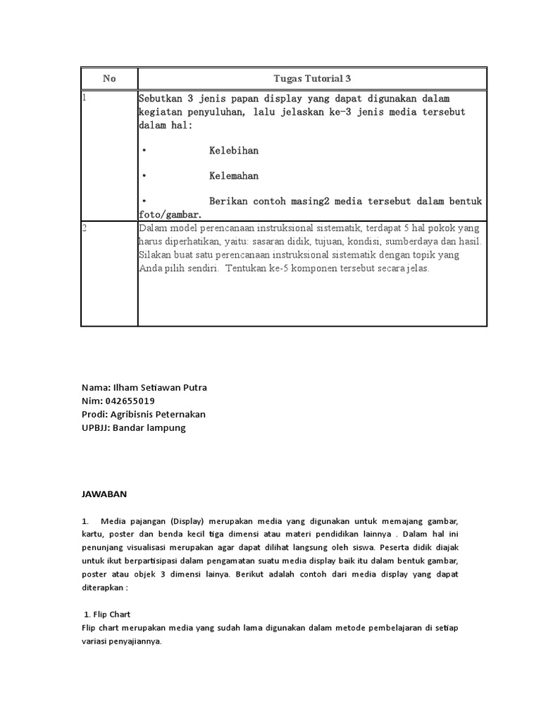 Tuton Media Tugas 3 Ilham Setiawan Putra | PDF