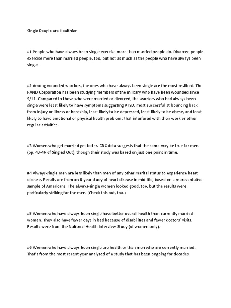 Benefits of Being Single | PDF | Solitude | Sibling