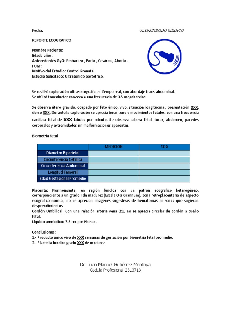 Reporte Obstetrico | PDF