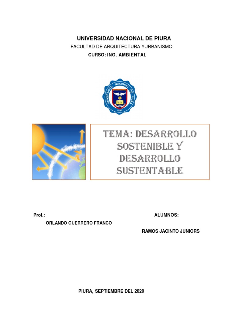 Dessarrollo Sostenible Y Sustentable Pdf Desarrollo Sostenible