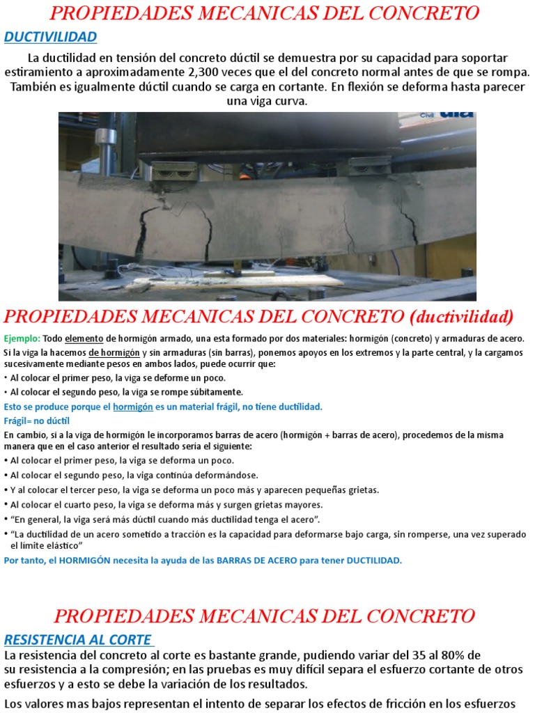 Propiedades Mecanicas Del Concreto | PDF | Viga (Estructura) | Hormigón