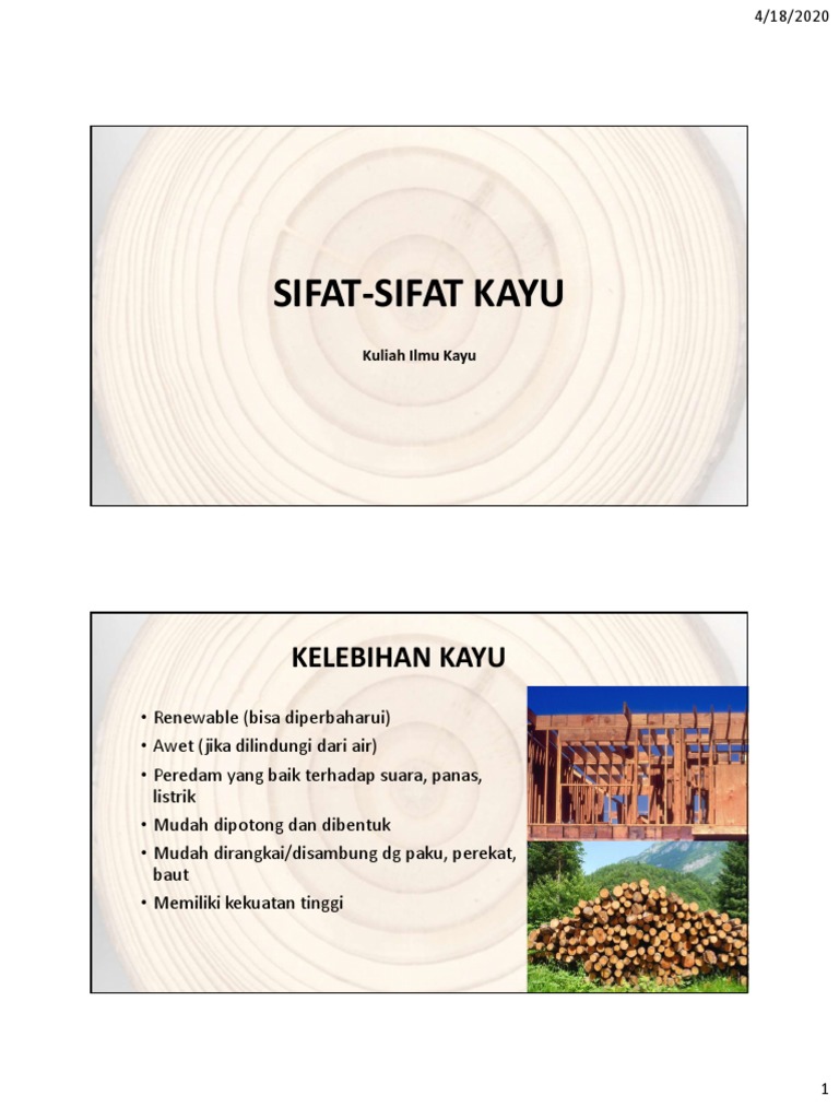 Sifat-Sifat Kayu | PDF | Griya & Taman | Sains & Matematika