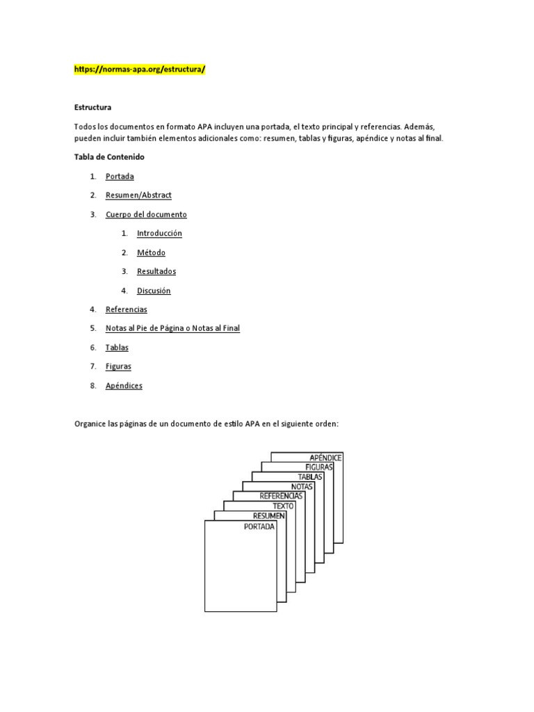 Estructura Apa DEFINITIVA | PDF | Estilo apa | Sumario abstracto)