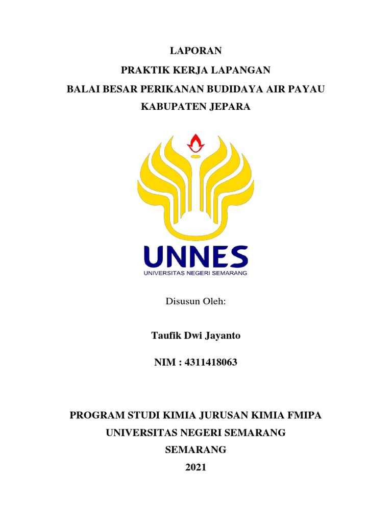 Laporan PKL BBPBAP Jepara - Taufik Dwi Jayanto | PDF | Sains & Matematika