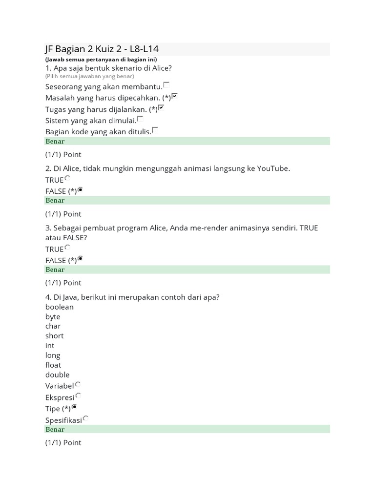 JF Bagian 2 Kuiz 2 - L8-L14 | PDF