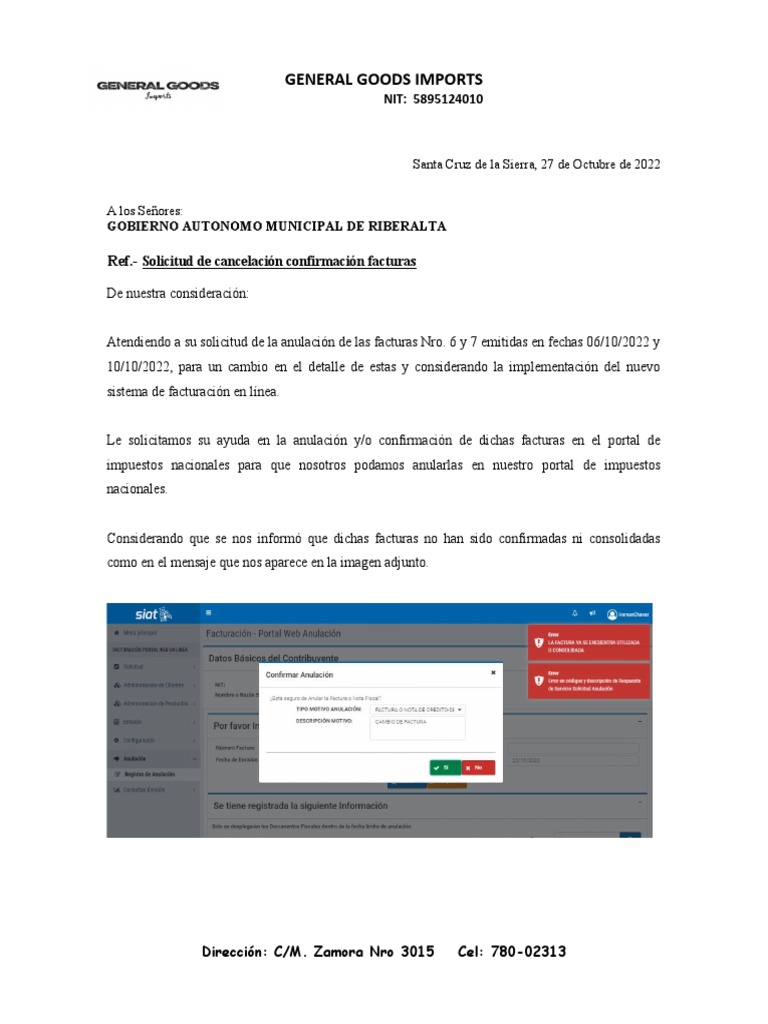 Carta Solicitud Anulacion | PDF Carta Solicitud Anulacion | PDF