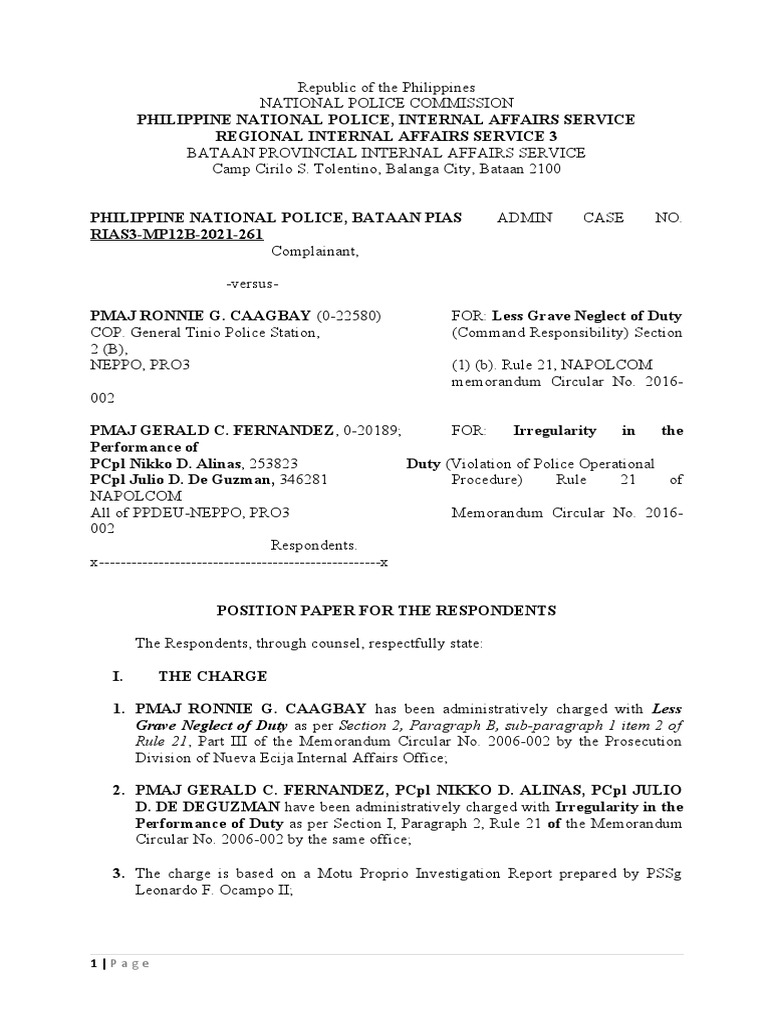 PMAJ Caagbay | PDF | Police Officer | Crimes