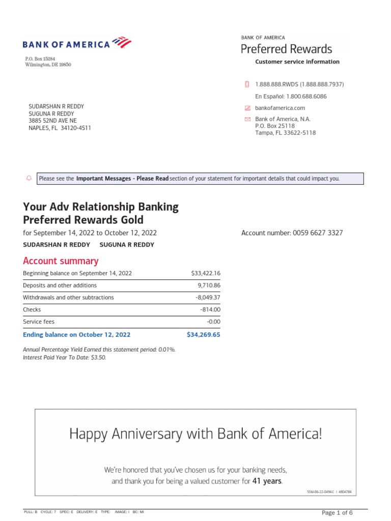 Boa Statet | PDF | Receipt | Deposit Account