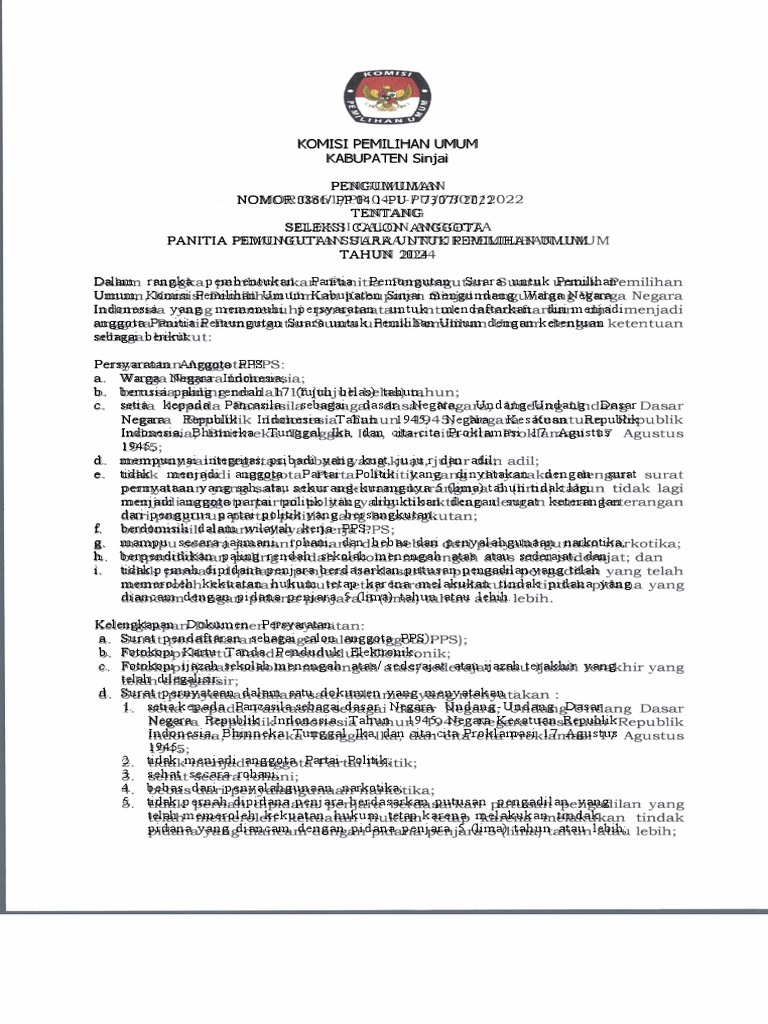 Pengumuman PPS 2022 | PDF