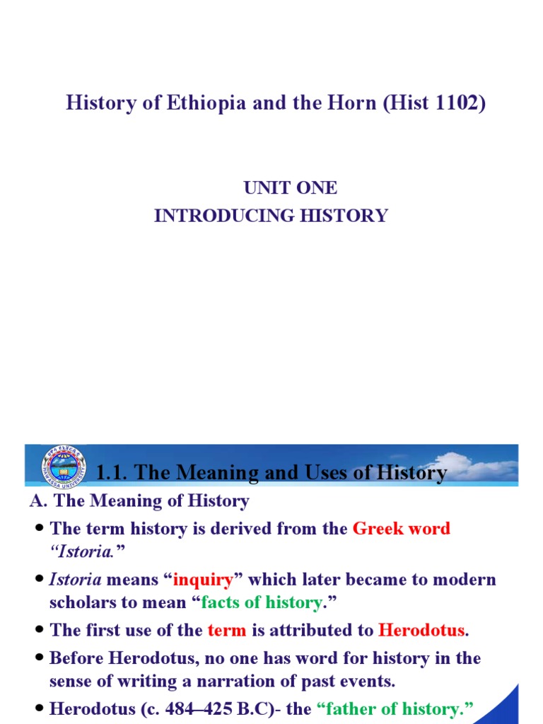 History of Ethiopia & The Horn Unit 1 | PDF | Primary Sources | Ethiopia