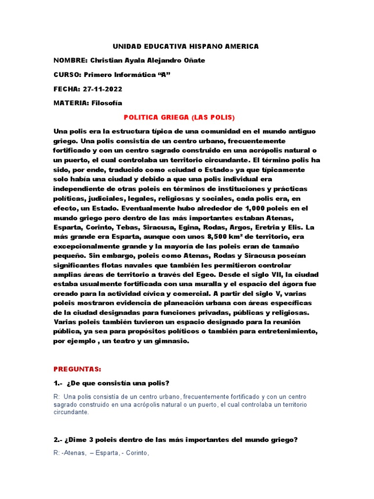 Filosofia Las Polis | PDF | Ciencias sociales