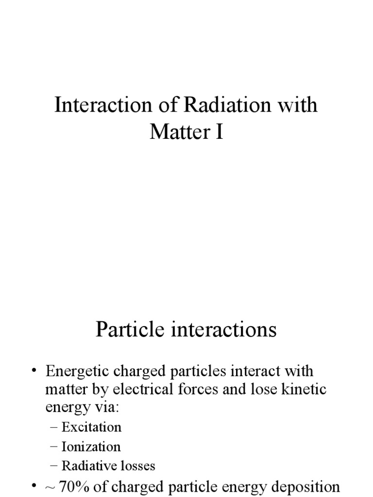 Interaction of Radiation With Matter | PDF | Photoelectric Effect ...