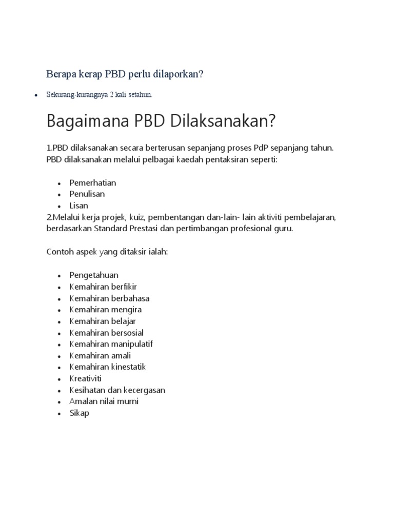 Pelaksanaan PBD Secara Beramai-Ramai | PDF