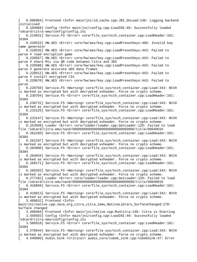 Citra Log - Txt.old | PDF | Encryption | Graphics Processing Unit