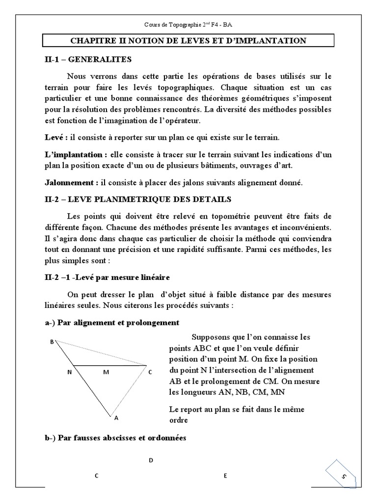 Levés et Implantation Topographique | PDF | Coordonnées cartésiennes ...