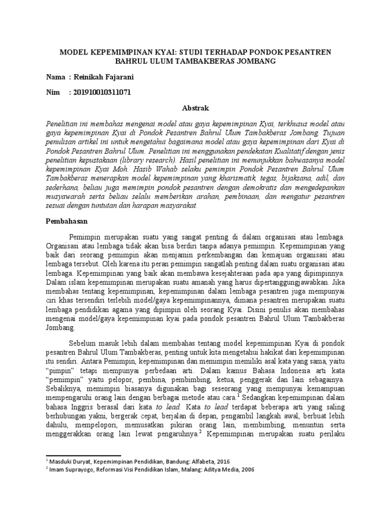 Kepemimpinan Kyai | PDF