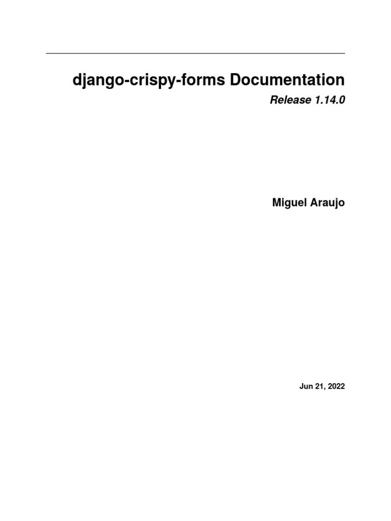 Django Crispy Forms Readthedocs Io en Latest | PDF | Html Element | Html