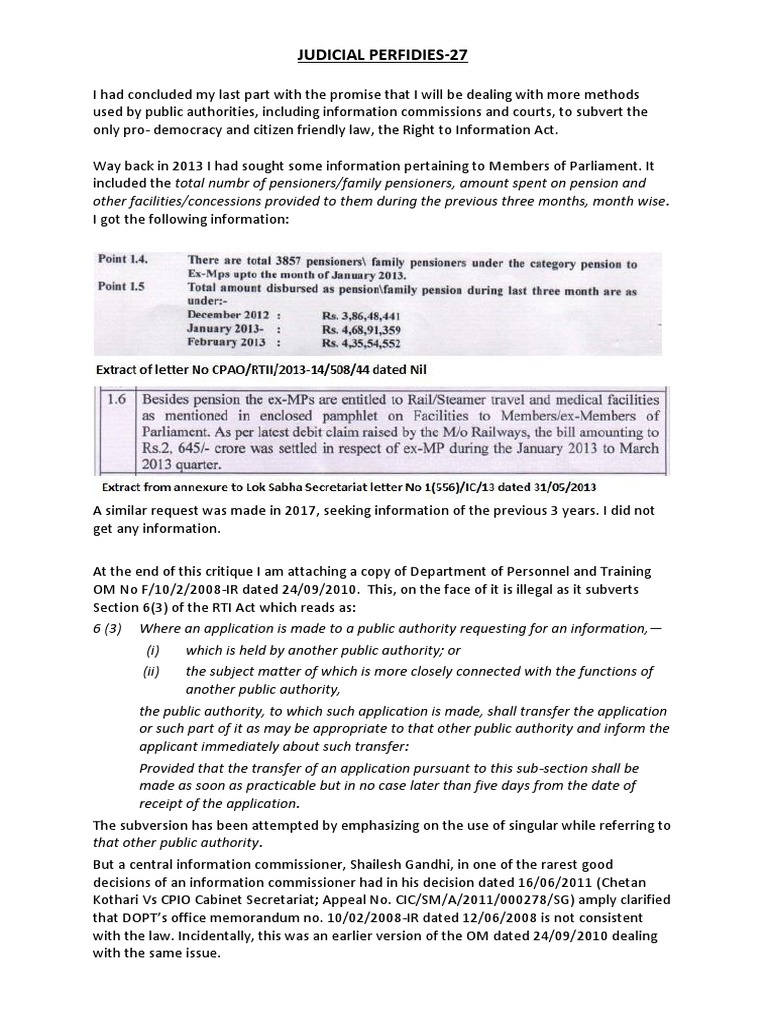 Judicial Perfidies 27 | PDF | Supreme Court Of India | Public Law