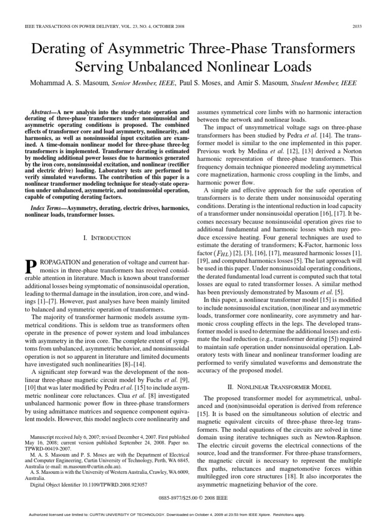 Derating of Asymetric PID 117539.PDF Jsessionid | PDF | Rectifier | Transformer