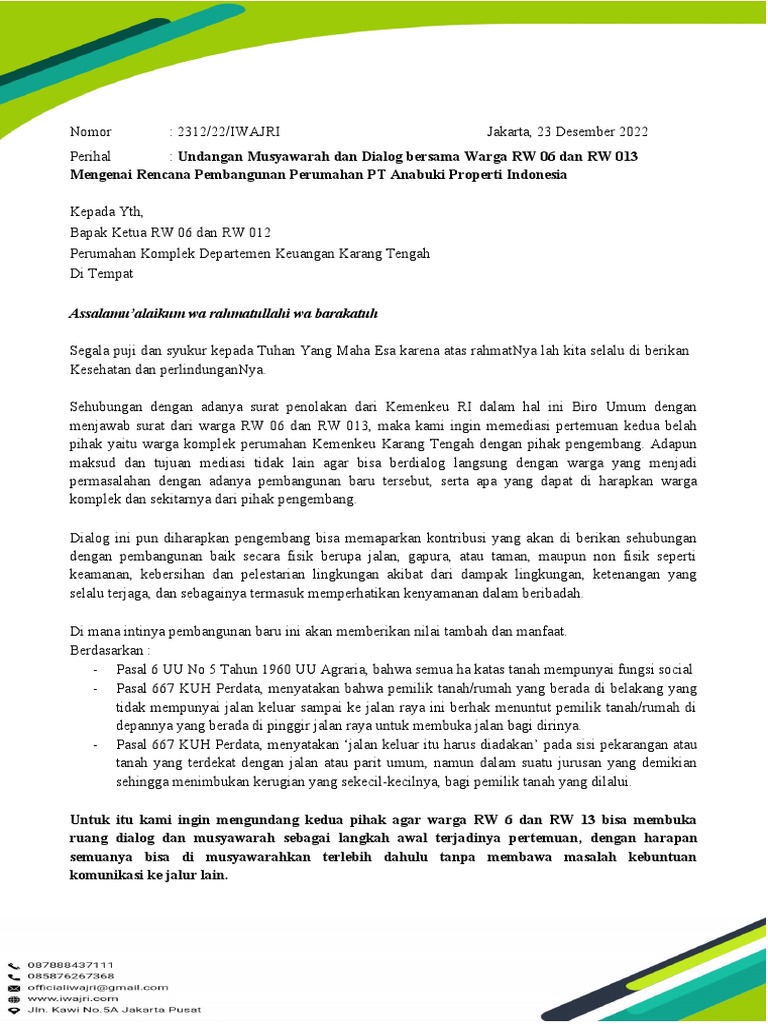 Surat Iwajri Pak Fredi | PDF