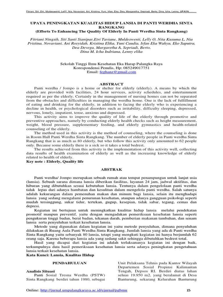 Upaya Peningkatan Kualitas Hidup Lansia 3e0f0ad2 | PDF | Self-Improvement | Lifestyle