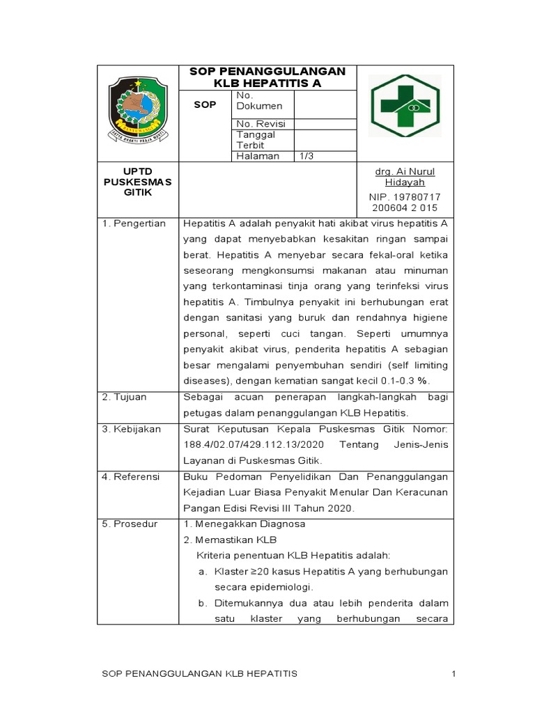 Sop Penanggulangan Hepatitis | PDF