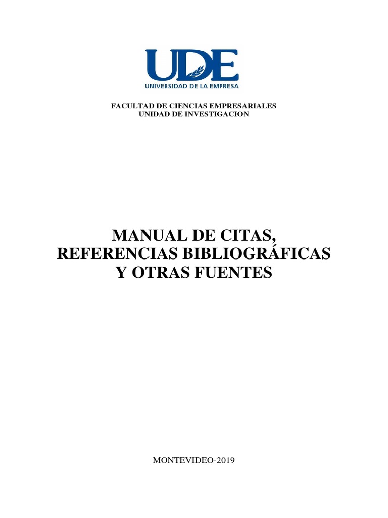 Pautas para Citar Fuentes 2019 | PDF | Citación | Bibliografía