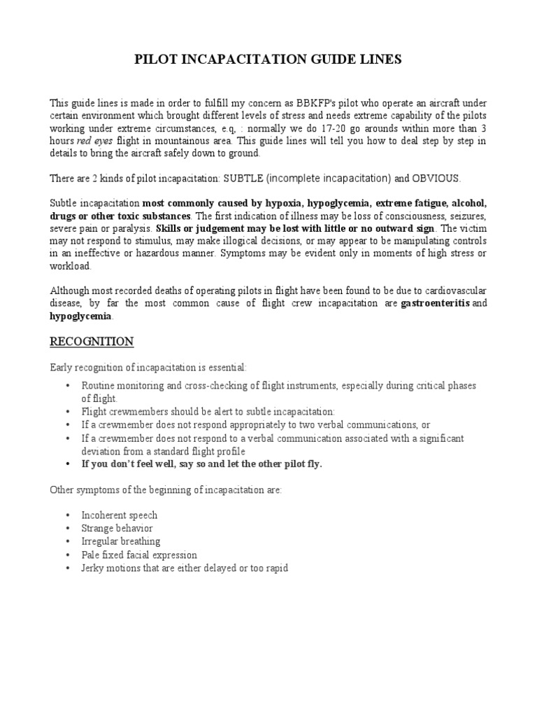 Incapacitation | PDF | Air Traffic Control | Airport