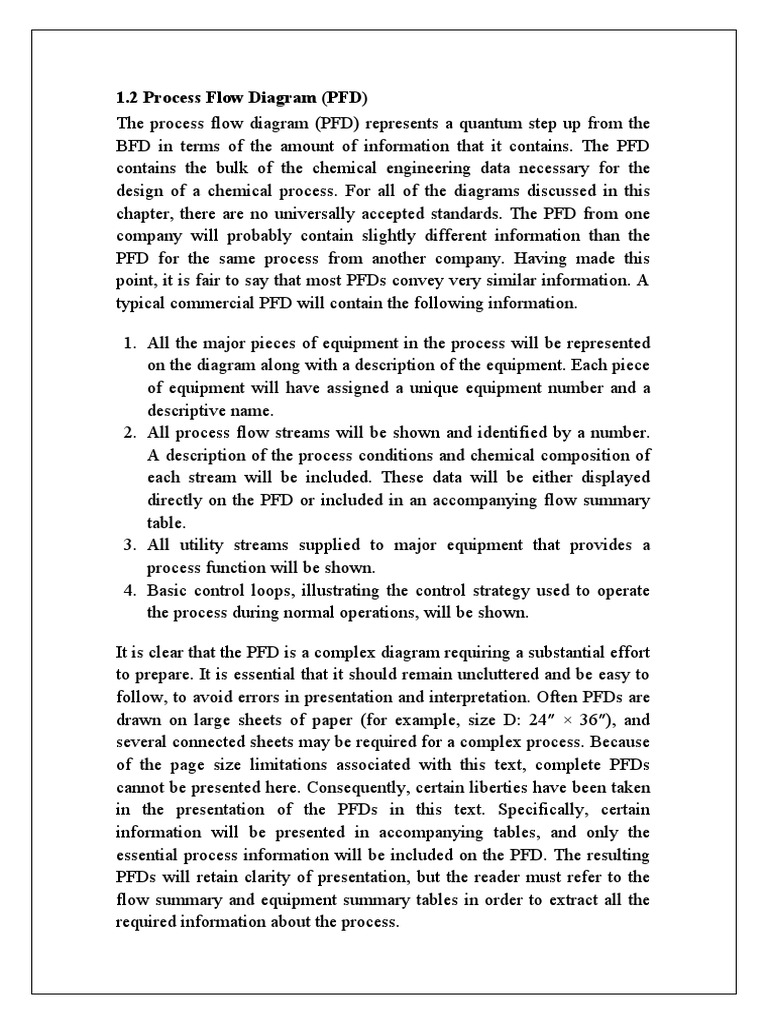1.2 Process Flow Diagram (PFD) | PDF | Heat Exchanger | Chemical Reactor