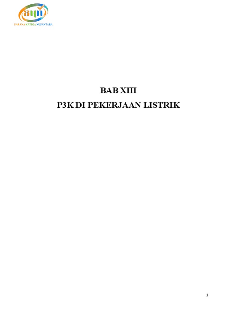 Bab Xiii P3K Di Pekerjaan Listrik | PDF