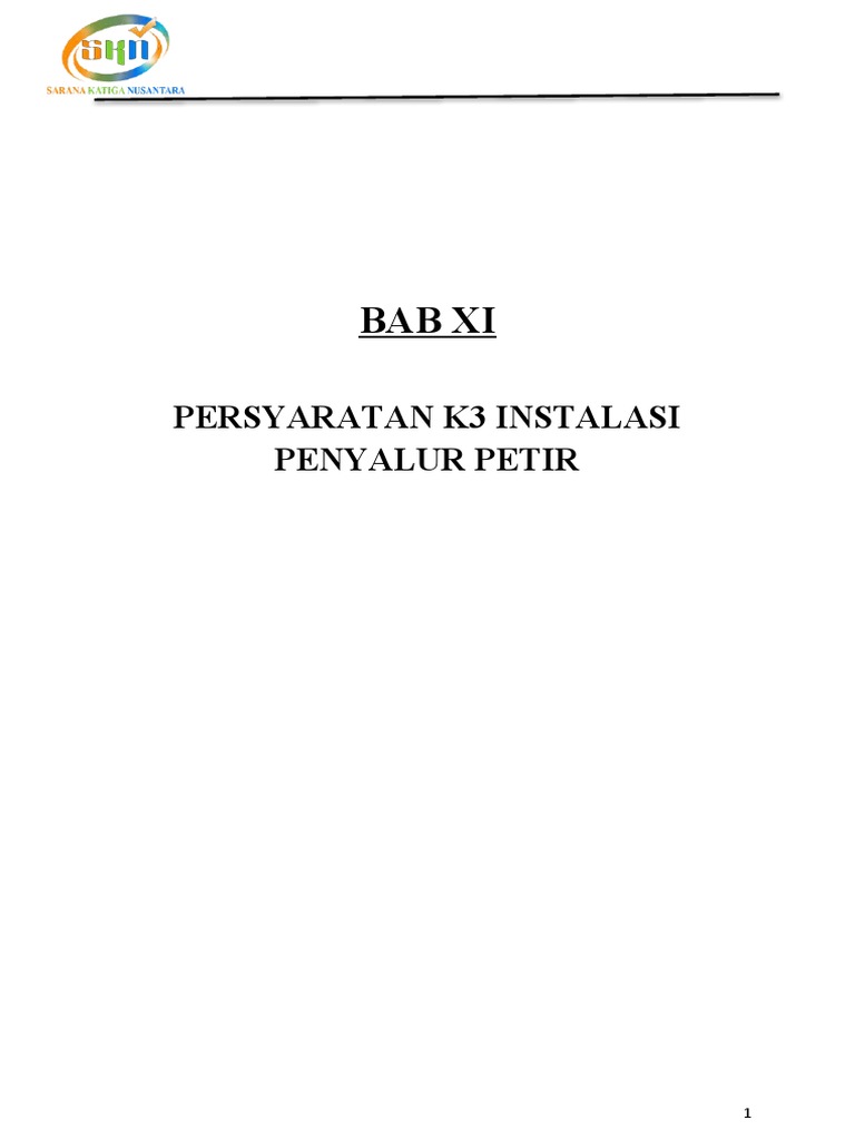 Bab Xi: Persyaratan K3 Instalasi Penyalur Petir | PDF